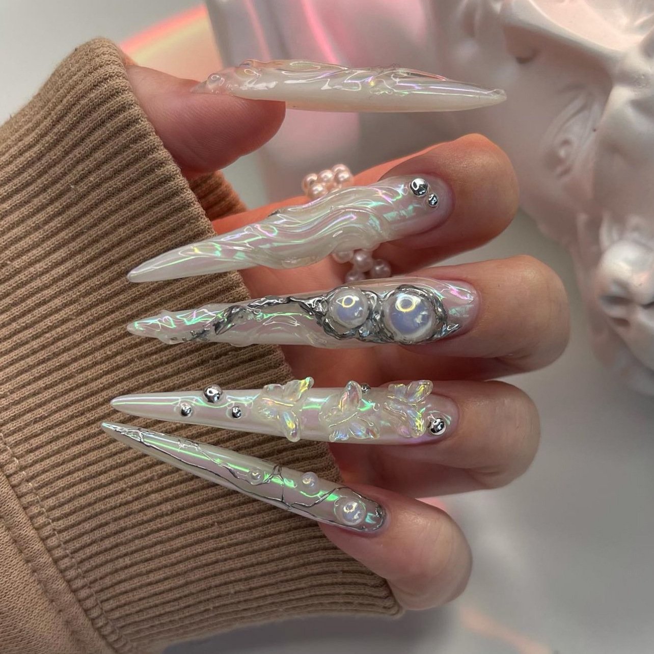 JP3498-Viper Strike Press On Nails - 3D Butterfly & Aurora Claws Salon ...